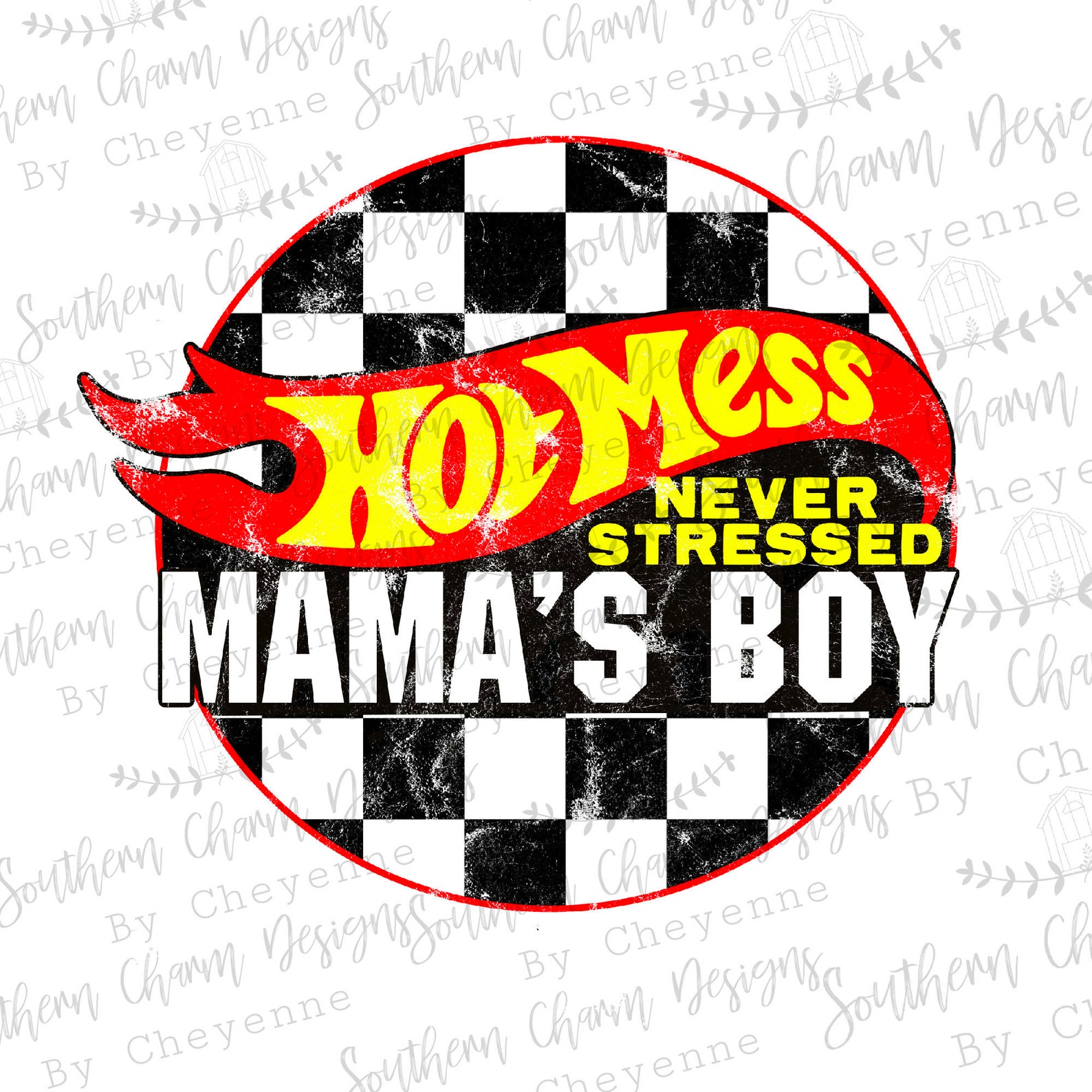 Hot Mess Mamas Boy Racing Cars PNG Digital Download for Sublimation or ...