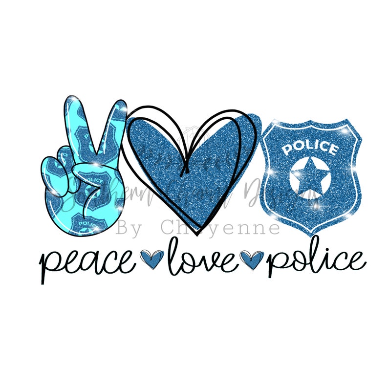 Peace Love Police Sublimation Png Digital Download - Etsy