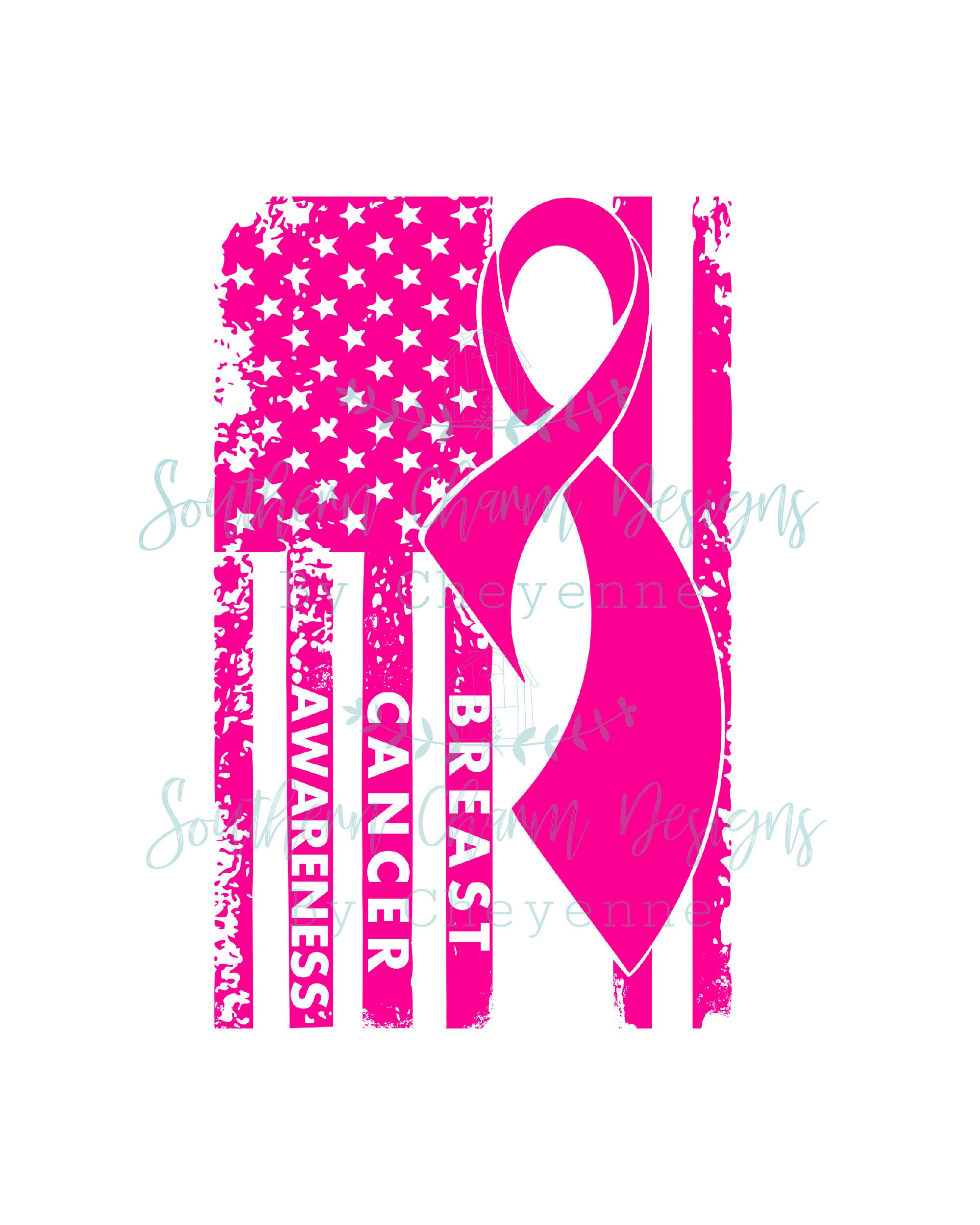 Breast Cancer Awareness Flag With Ribbon PNG DIGITAL DOWNLOAD for ...