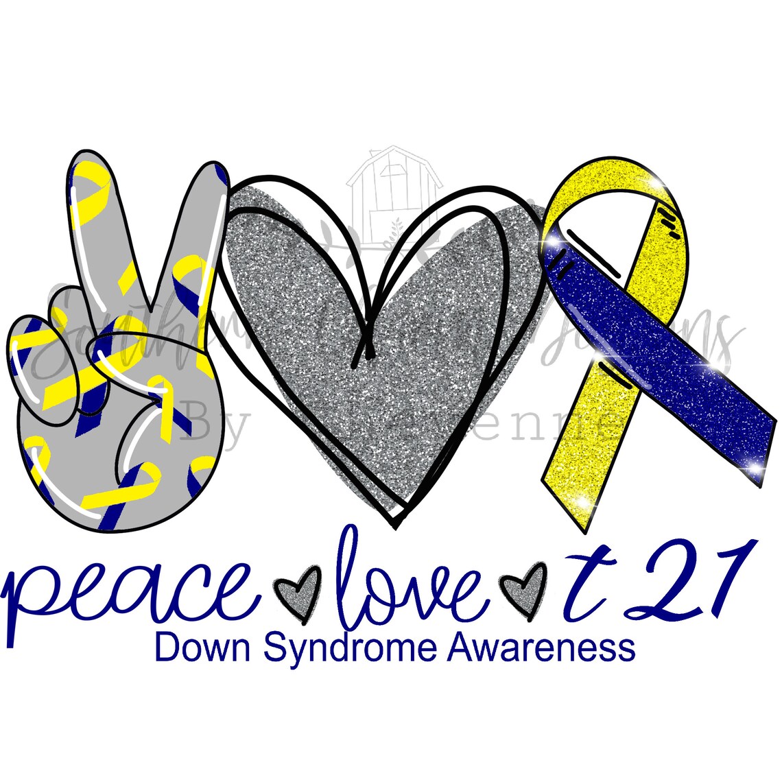 Peace Love T21 Down Syndrome Awareness Sublimation Digital - Etsy