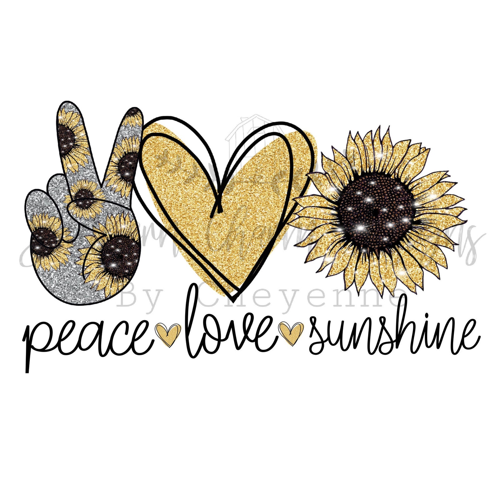Peace Love Sunshine Sunflower PNG DIGITAL DOWNLOAD - Etsy