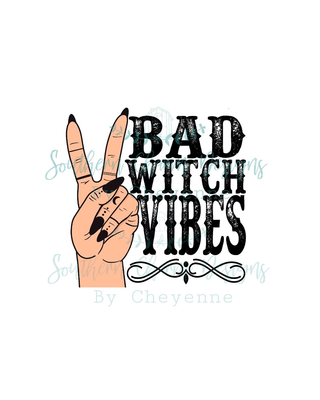 Bad Witch Vibes Witch Hand Halloween PNG DIGITAL DOWNLOAD for ...