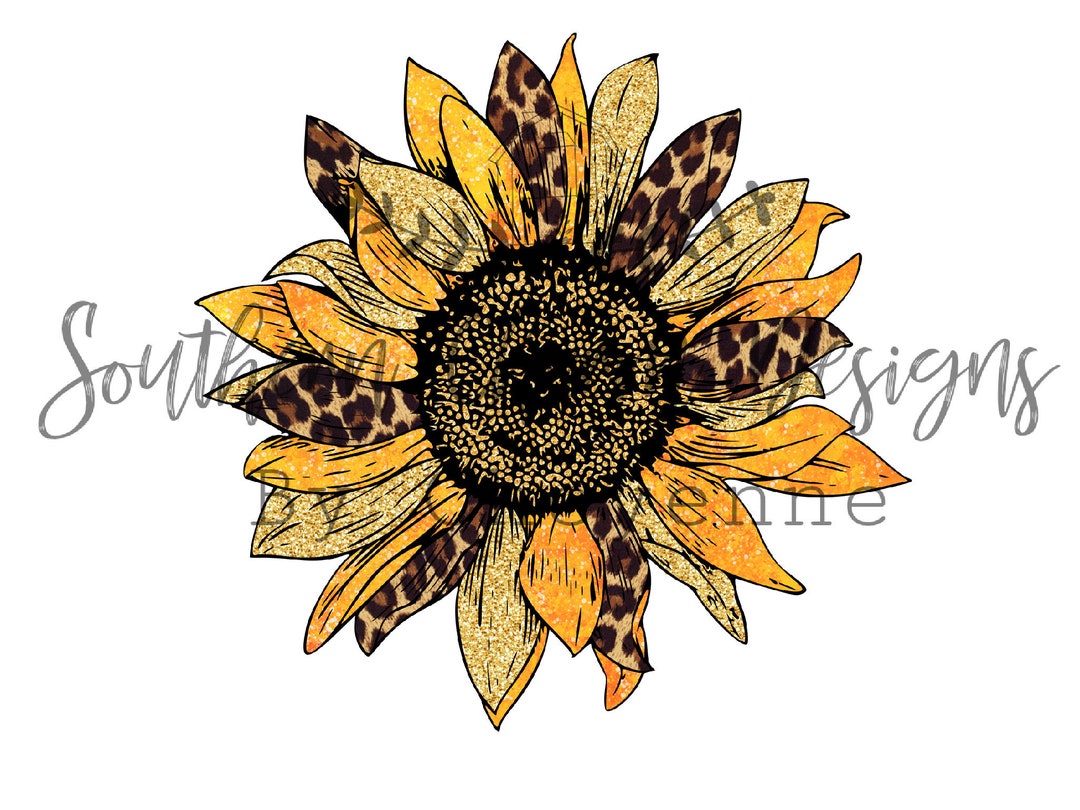 Cheetah Leopard Sunflower Design PNG DIGITAL DOWNLOAD for Sublimation ...