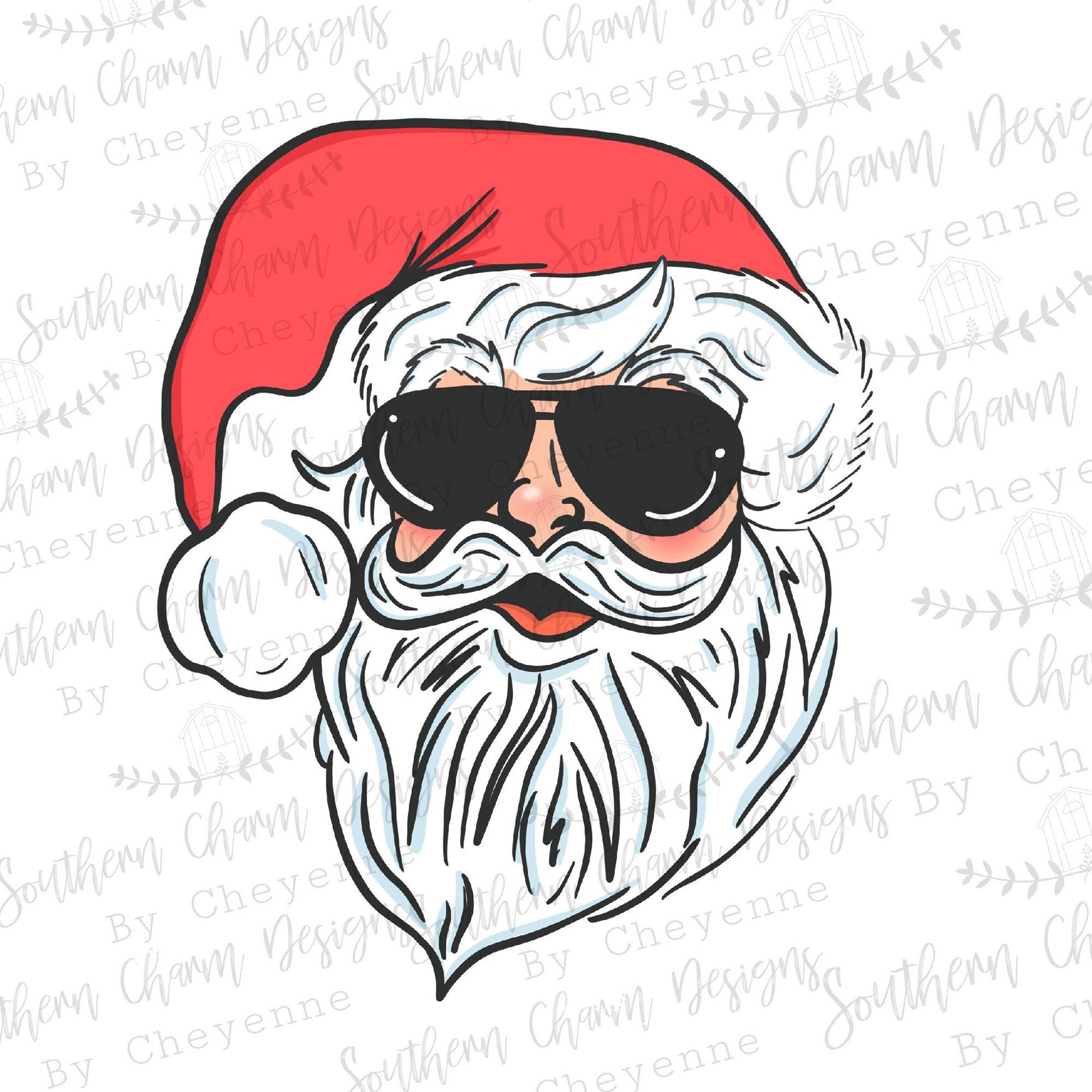 Cute Santa Cool Santa PNG Digital Download for Sublimation or Screens ...