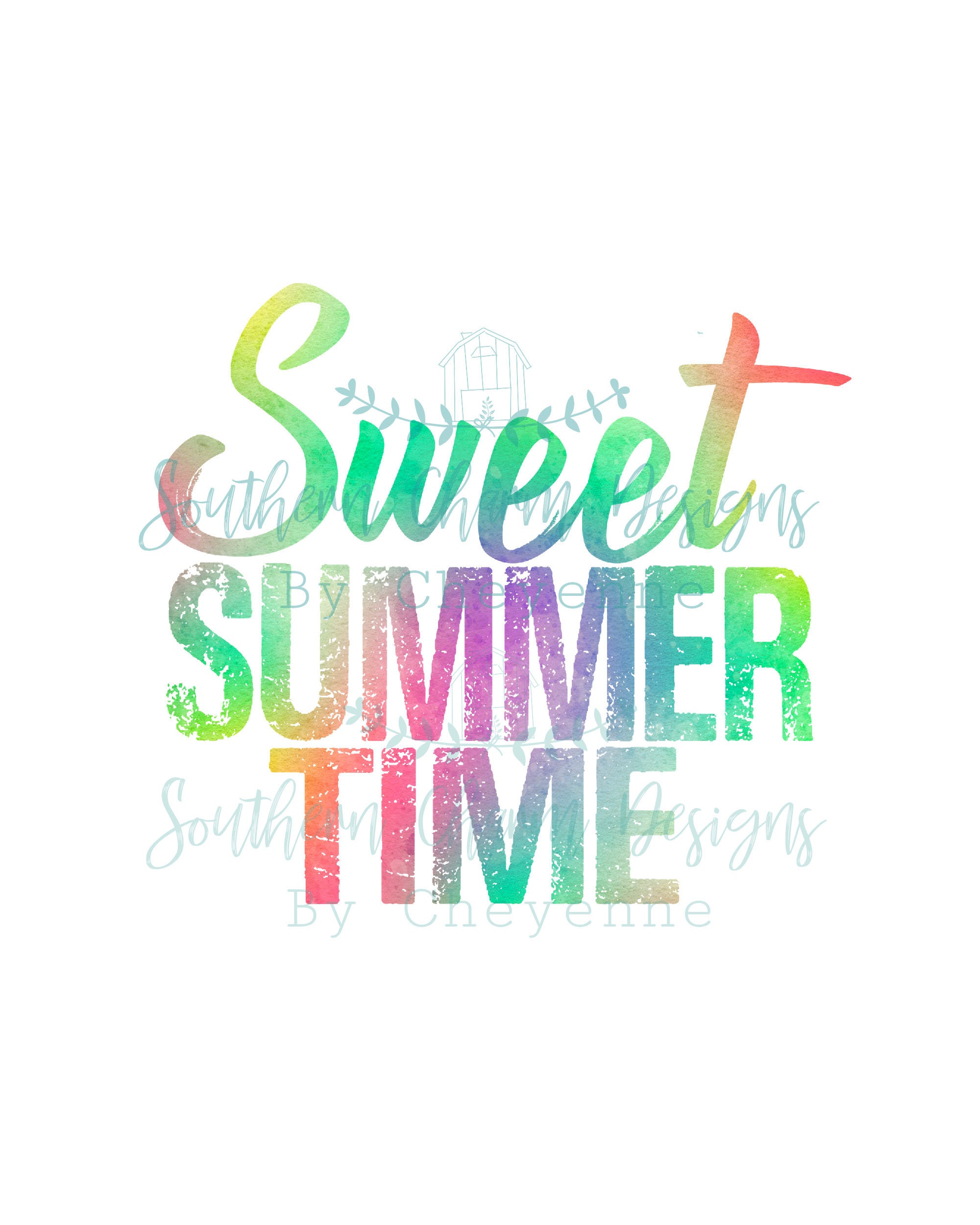 Sweet Summertime Colorful Design PNG DIGITAL DOWNLOAD for Sublimation ...