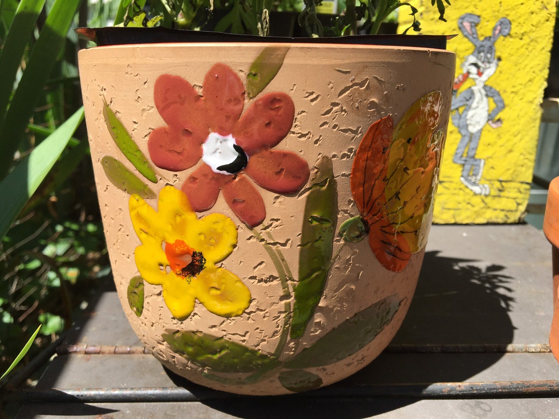 Fall Clay Flower Pot Terra Cotta Farmhouse Decor Orange | Etsy