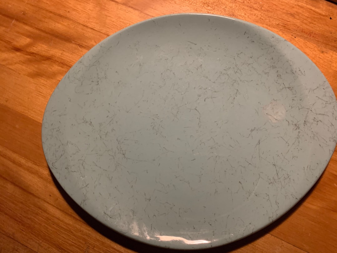 Mid Century Modern Turquoise Blue Plate - Etsy