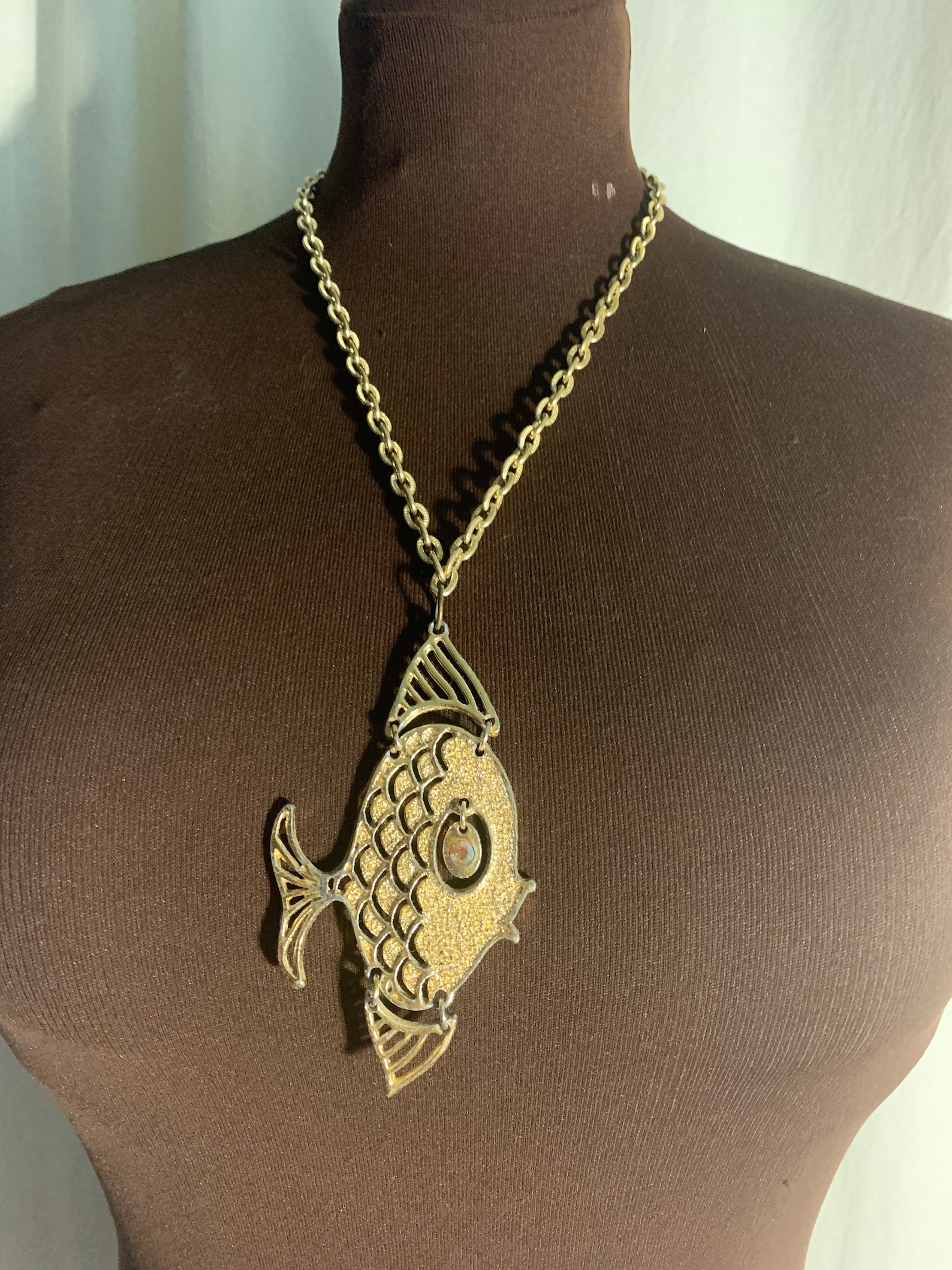 Vintage Articulated Fish Necklace - Etsy