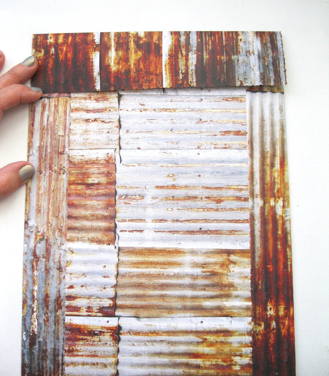 Five 9x12 Envelopes Shabby Rustic Rusted Corrugated Tin Pattern ...