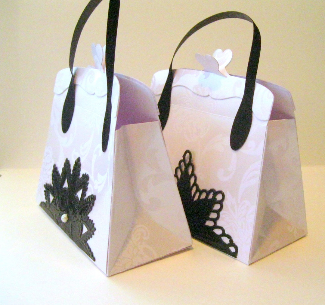 6 Mini-purse Gift Box - White and Black Purse Gift Card Holders - Gift ...