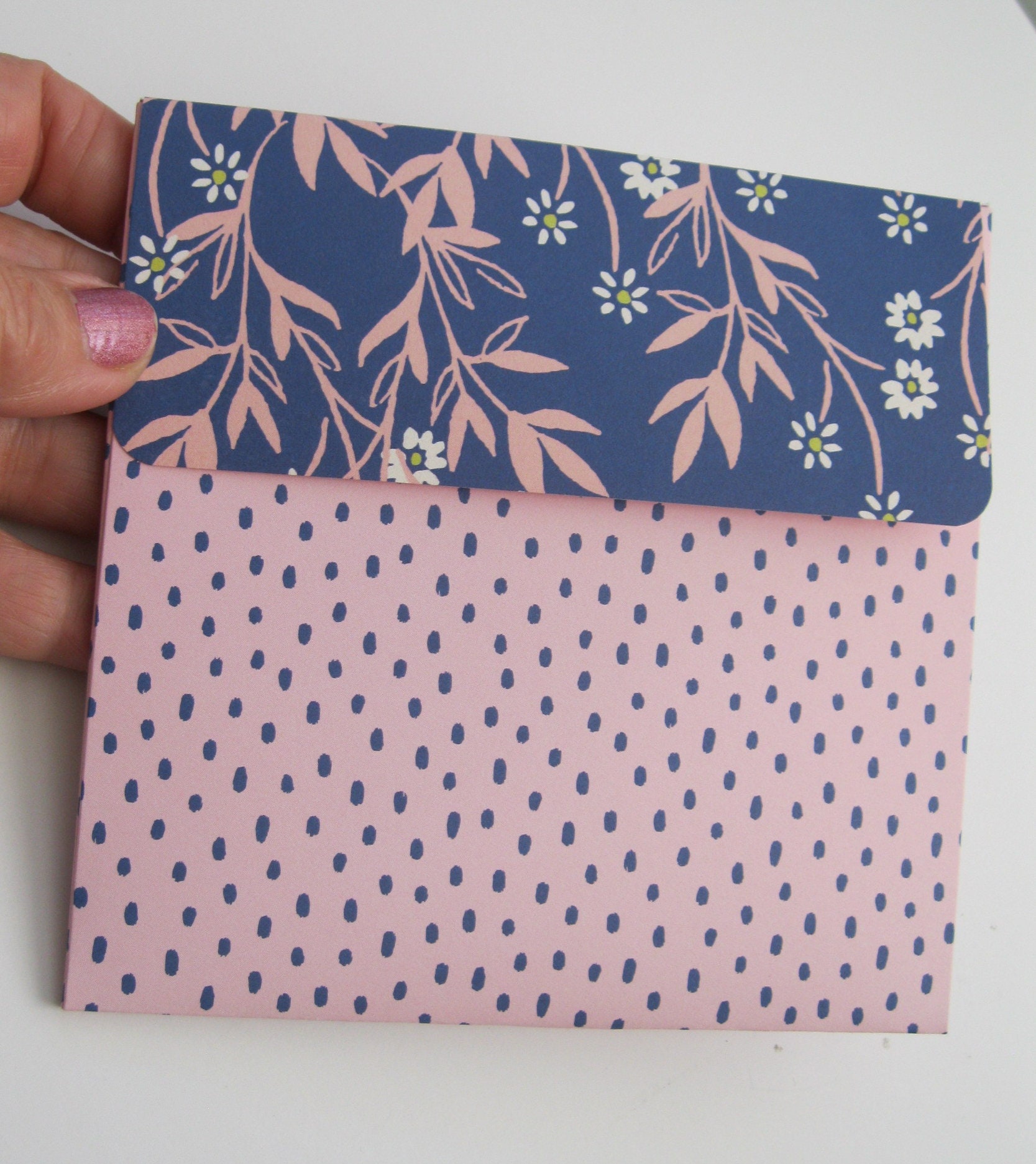 8 CD Envelopes Blush and Blue Floral 5x5x1/8 Sq Box Photographer ...