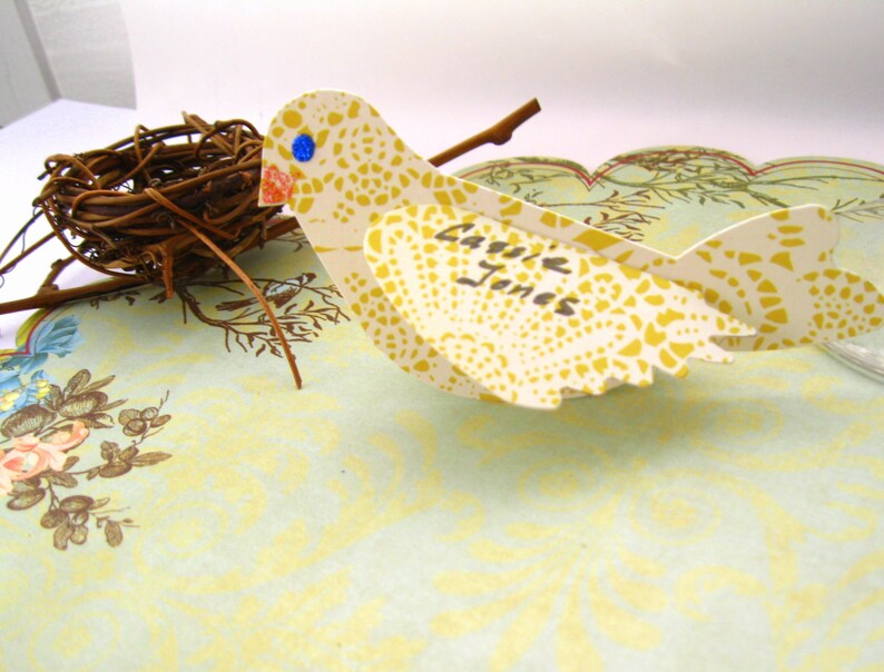 Bird Place Card 3D Bird Placecard Handmade 20 Place Cards Custom ...