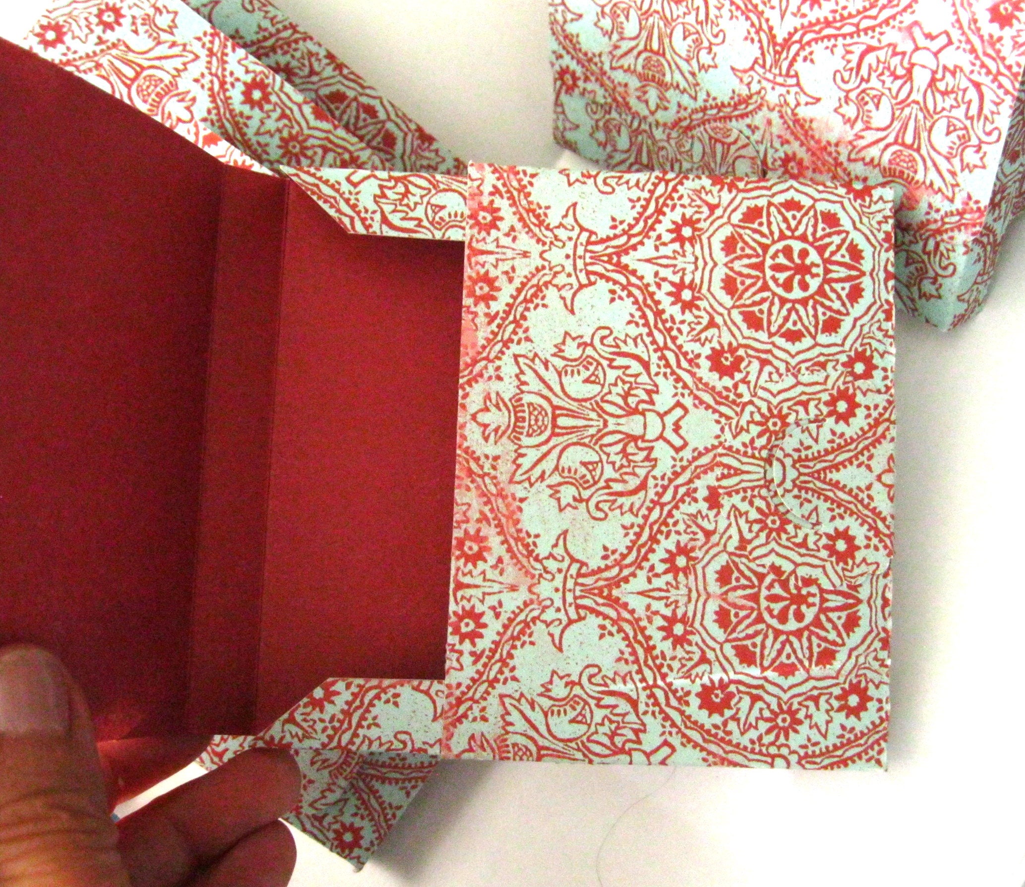 10 Gift Favor Boxes-blue and Red Boxes Arabesque Pattern rectangular ...
