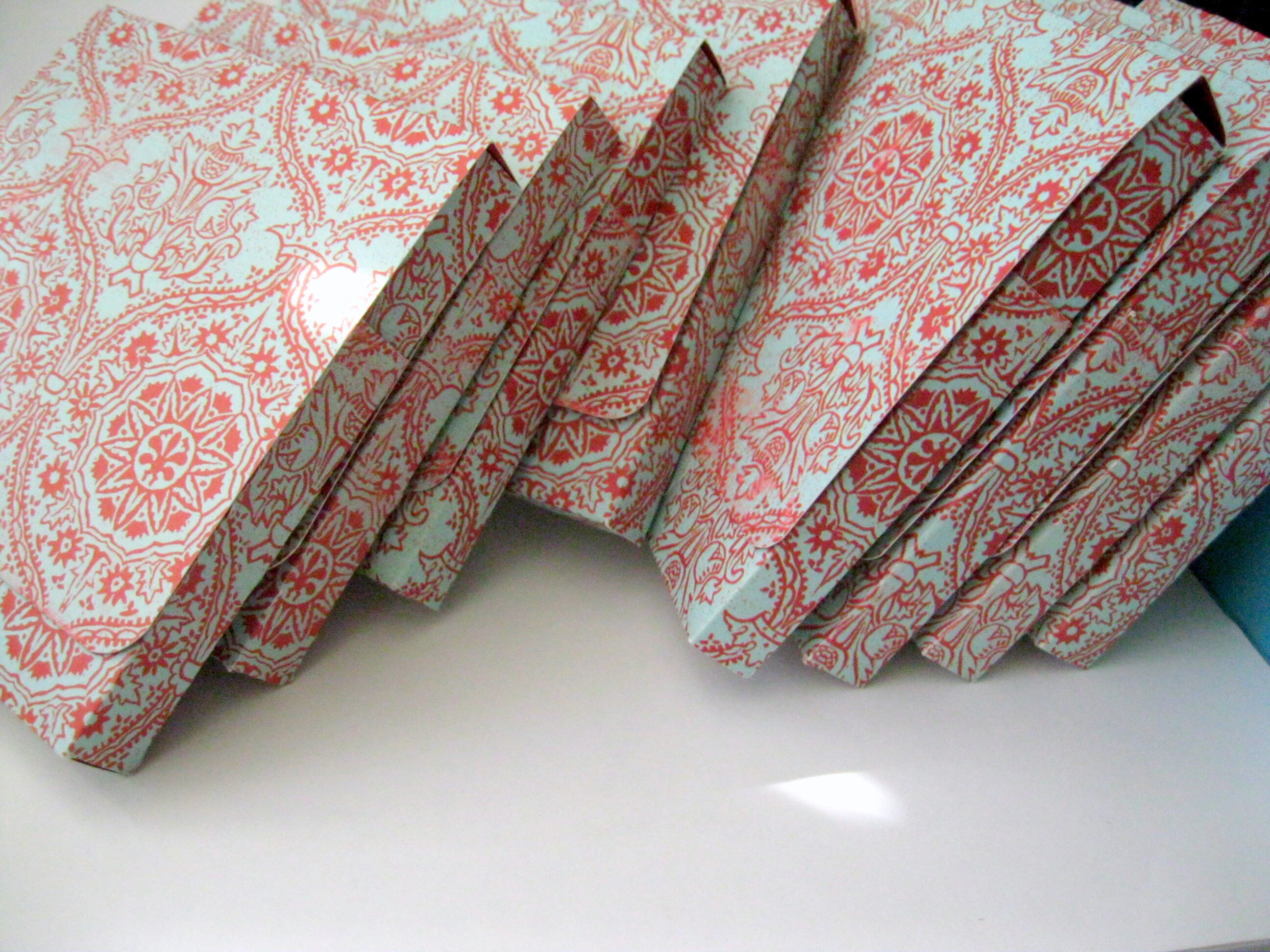 10 Gift Favor Boxes-blue and Red Boxes Arabesque Pattern rectangular ...