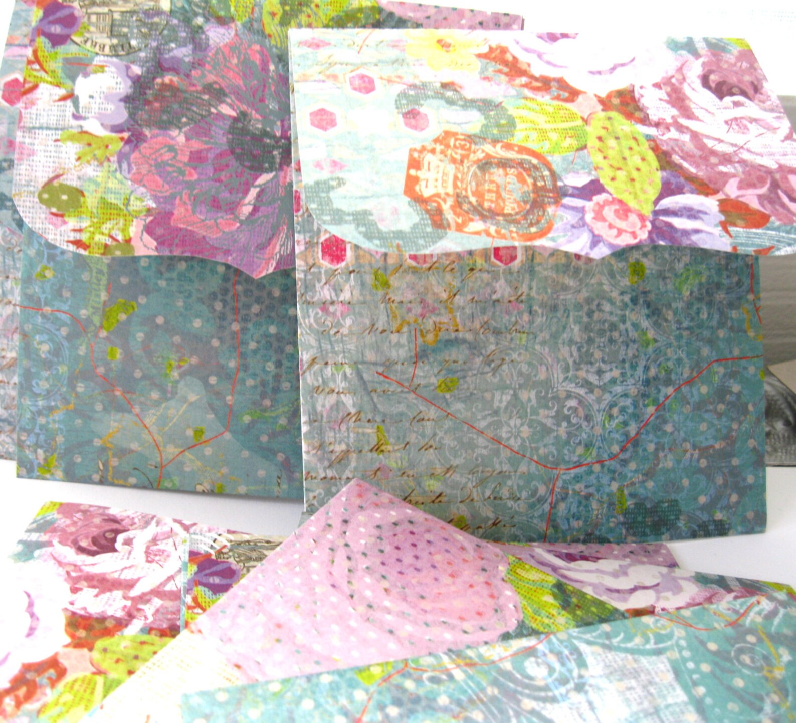 Handmade Envelopes watercolor Floral Fancy Flaps Envelopes | Etsy