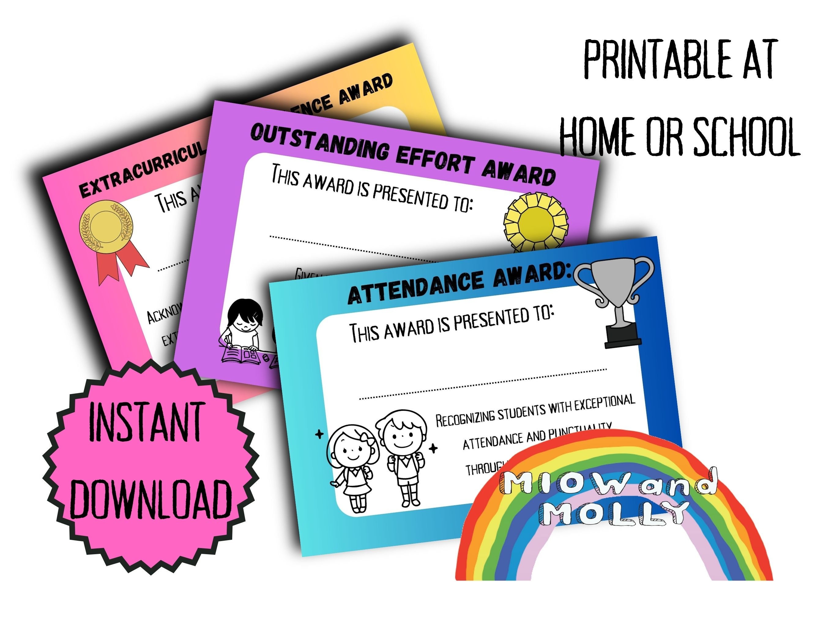 Printable School Award Certificates: Classroom Achievement Teacher ...