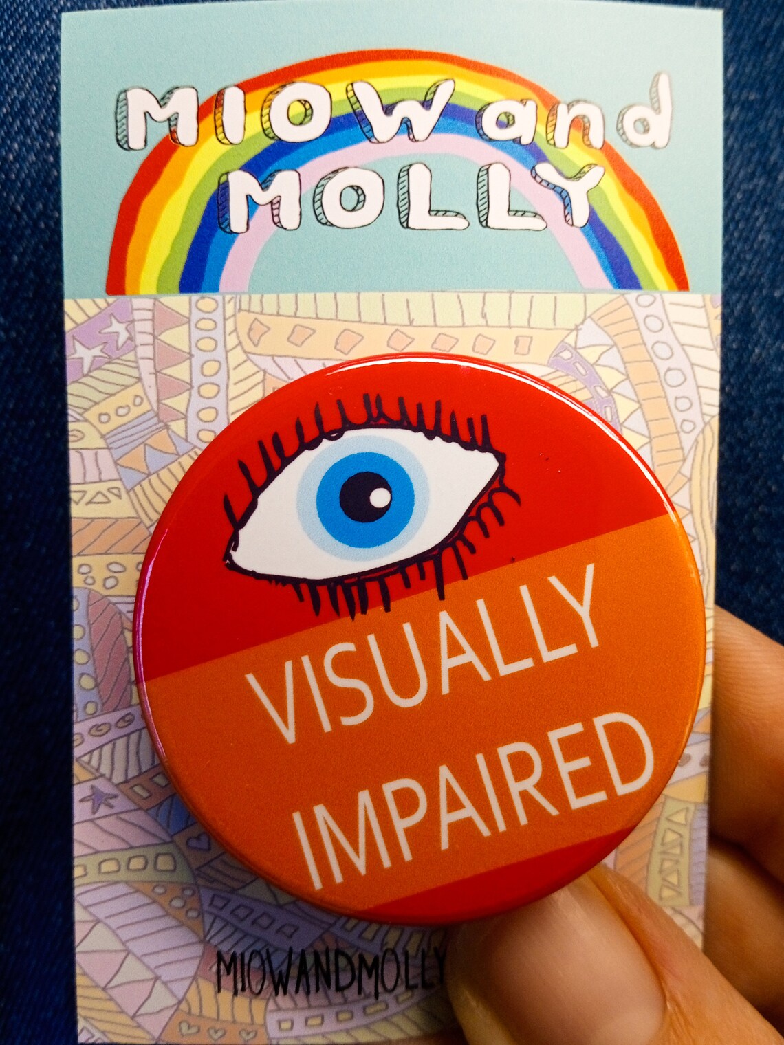Visually Impaired Pin Badge Button Blind Low Vision Impairment - Etsy UK