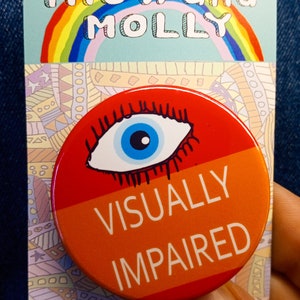 Visually Impaired Pin Badge Button Blind Low Vision Impairment - Etsy UK