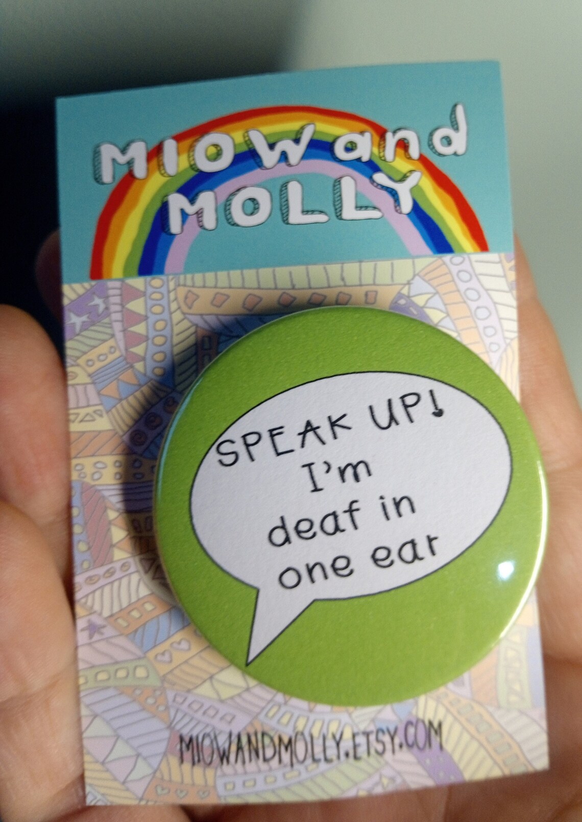Deaf Badge Hearing Impaired Speak up I'm Deaf in One Ear - Etsy