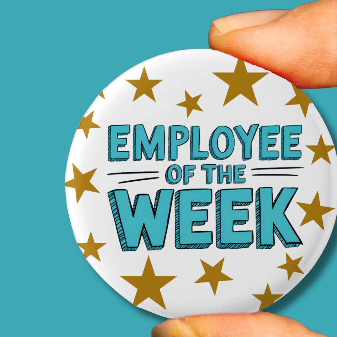 Employee of the Week Gold Star Pin Badge, Celebrate Outstanding ...