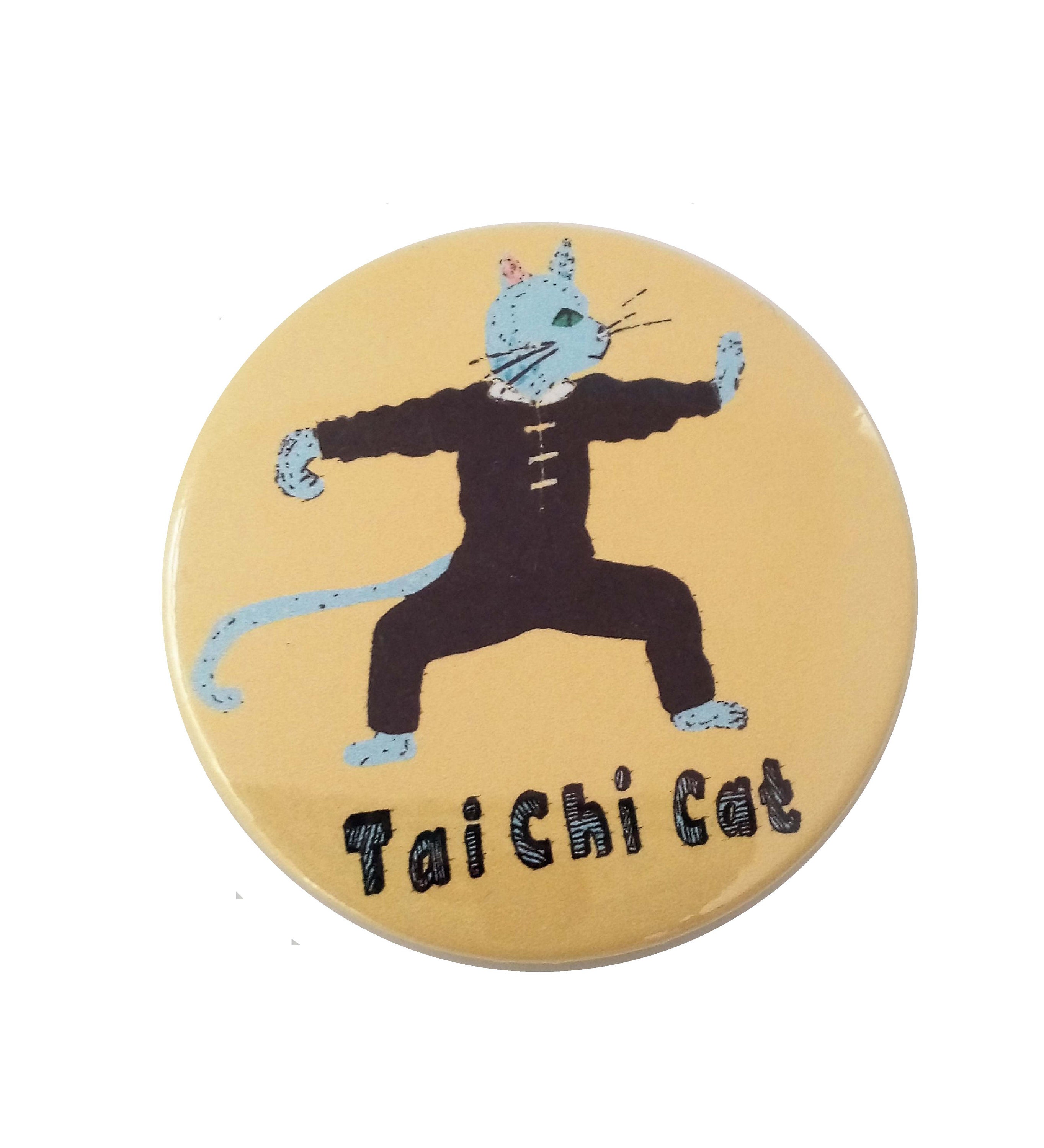 Tai Chi Badge 45mm Tai Chi Cat Pinback Button Badge for - Etsy UK
