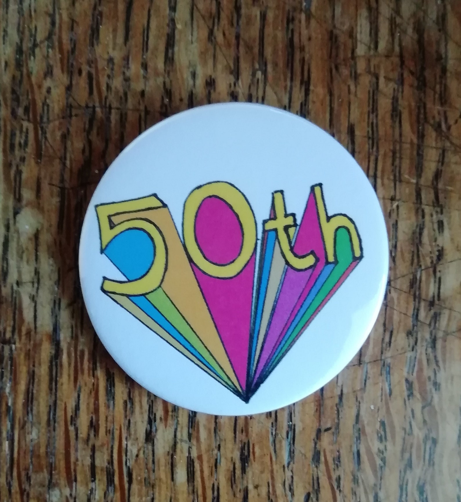 50th Birthday Badge Party Pin Fifty Years Old Born in the | Etsy UK