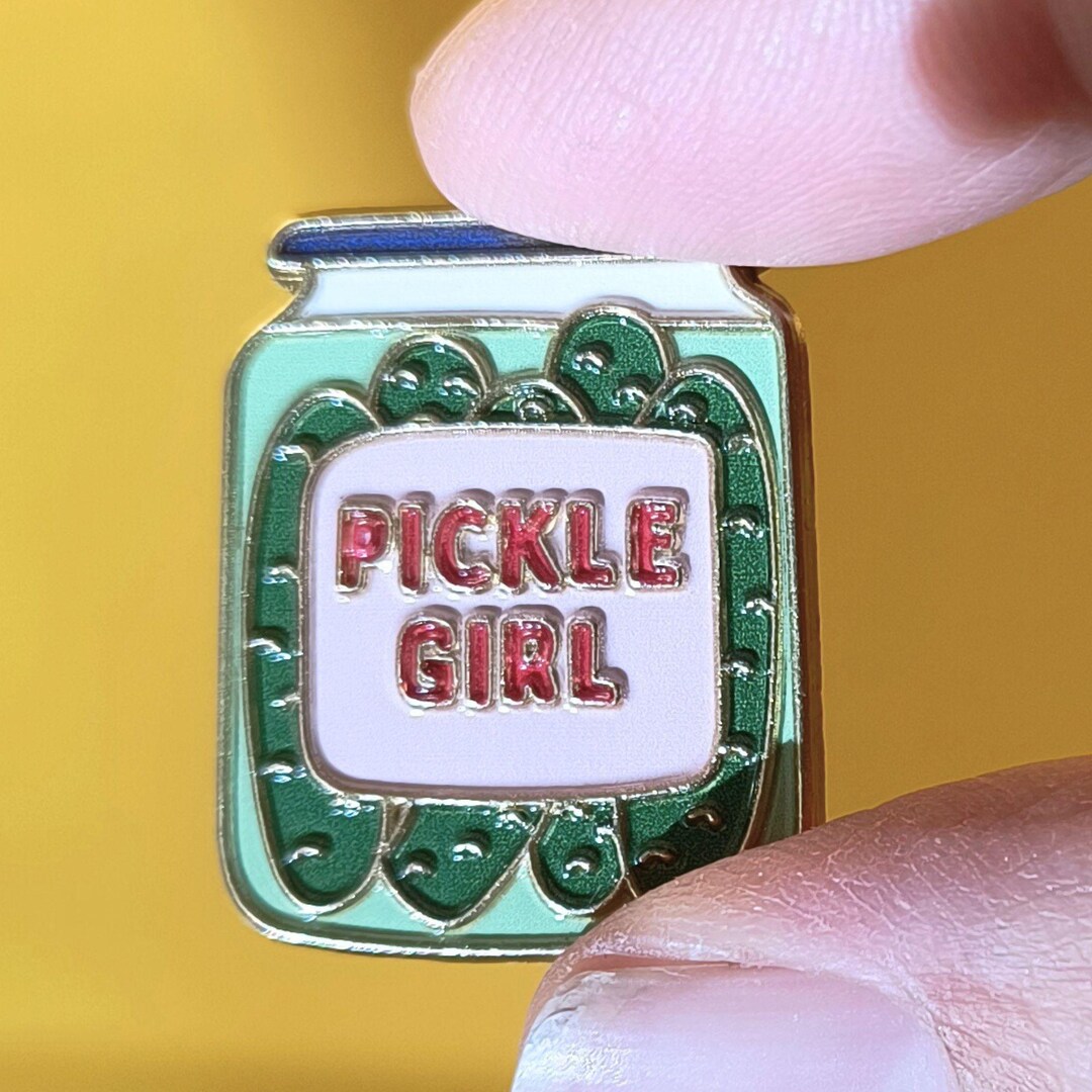 Pickle Girl Pin Badge, Gherkin Lover, Pickle Man Button, Enamel Badges ...