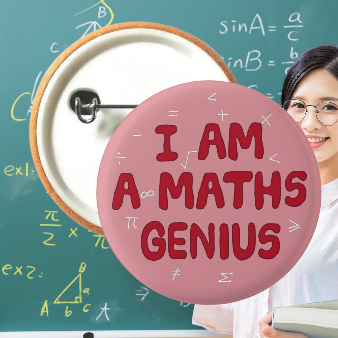 Mathematics Badge Maths Genius School Reward Curriculum Pin GCSE Maths ...