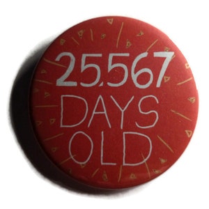 70th Birthday Badge Seventieth Red Number of Days Old 70 Seventy - Etsy UK
