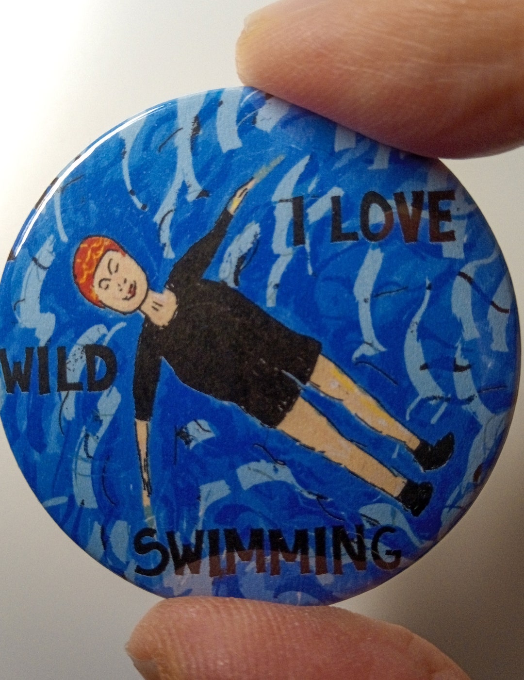 Wild Swimming Gift Open Water Swimmer Badge Sea Swim Pin Outdoor Sports ...