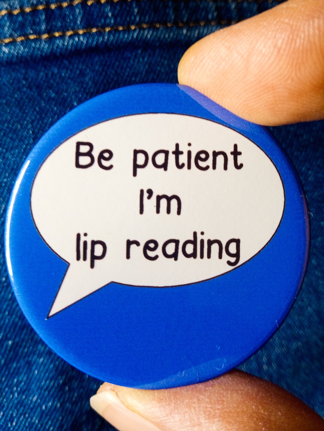 Be Patient I'm Lip Reading Pin Badge for Deaf Lip Readers - Etsy