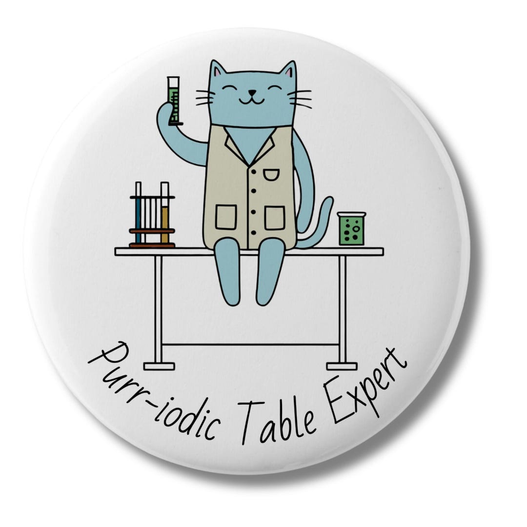 Science Cat Pin Badge, Chemistry Cats Button, Chemist Gift, Scientist ...