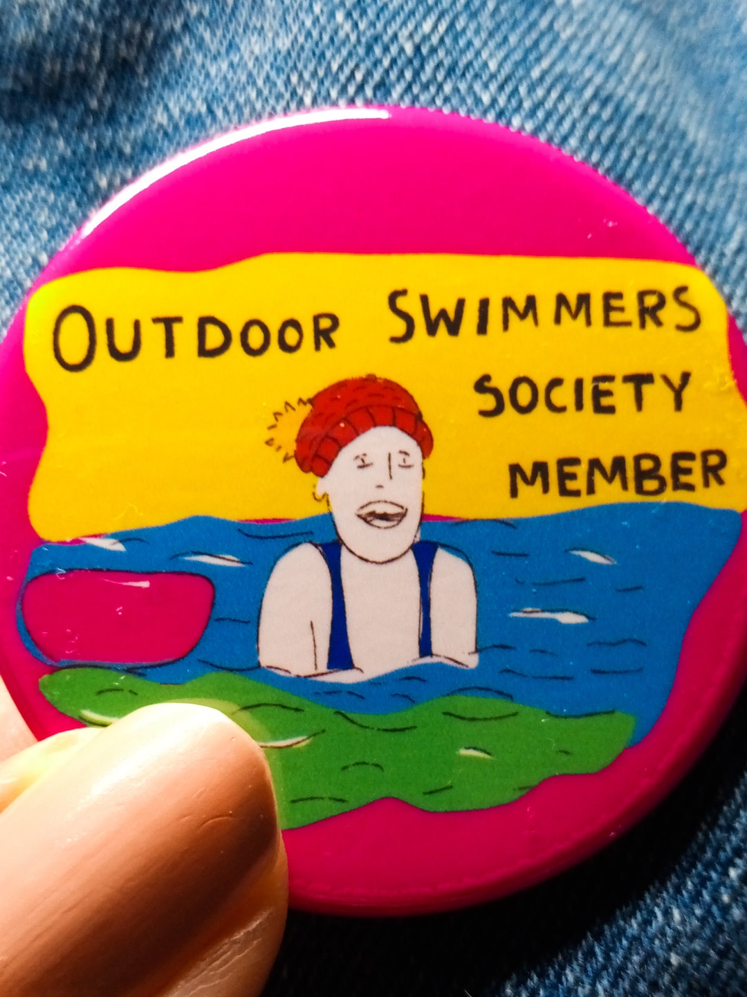 Outdoor Swimmers Society Club Member Pin Badge Cold Water Swimming - Etsy