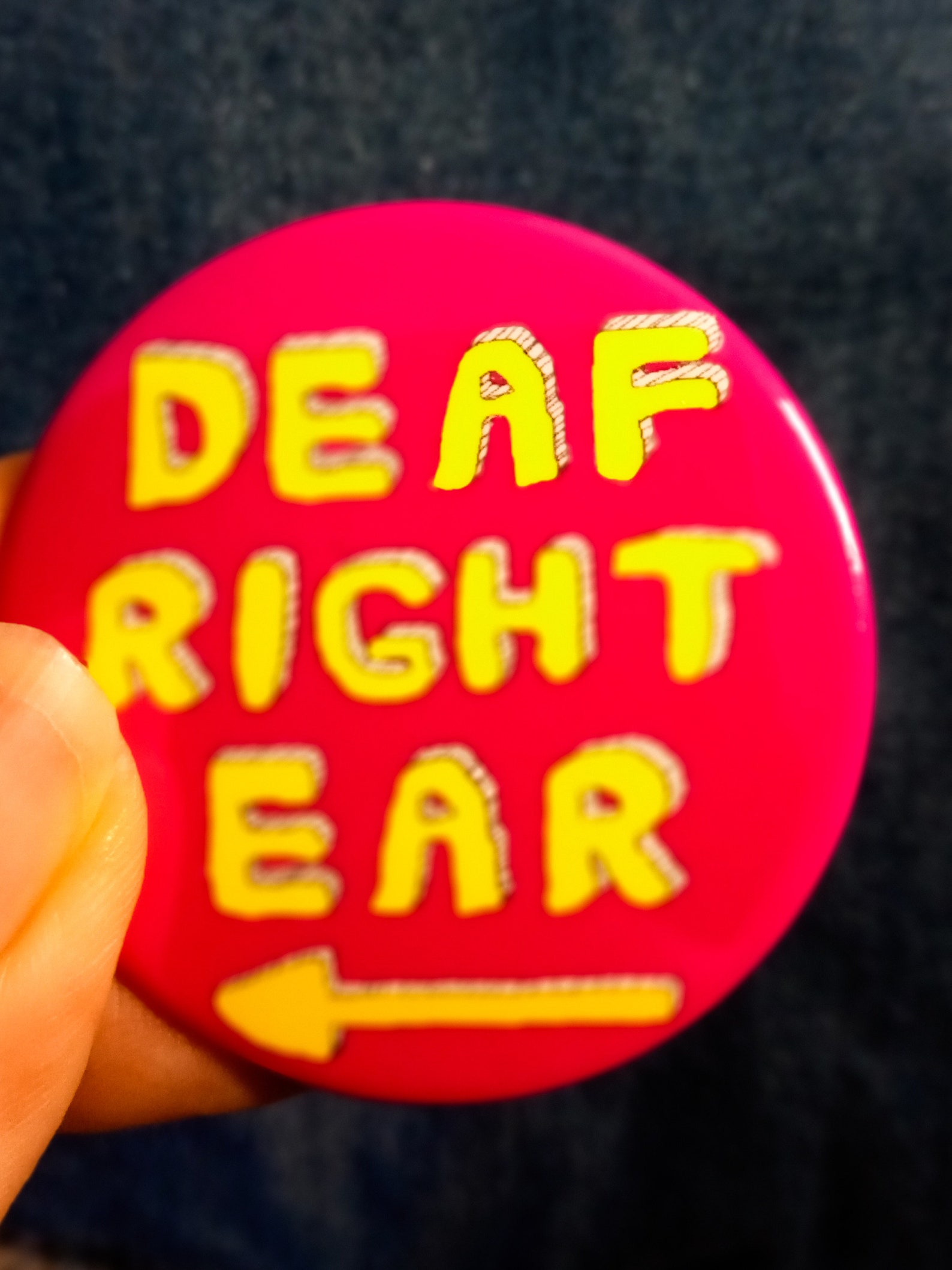 Deaf Right Ear Pin Badge Hard of Hearing Please Speak Clearly - Etsy UK