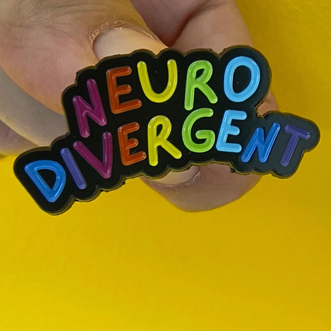 Neurodivergent Pin Badge, Spectrum Button, Ceramic Neurodiversity ...