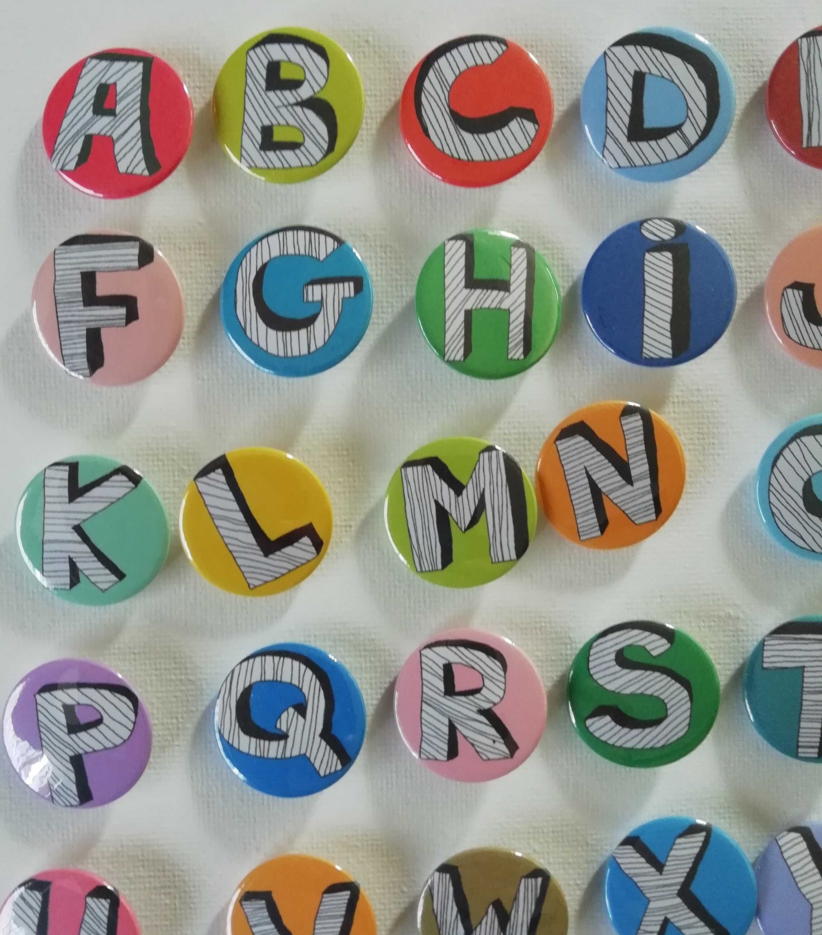 Alphabet badges letter pins button badges A to Z alphabet | Etsy