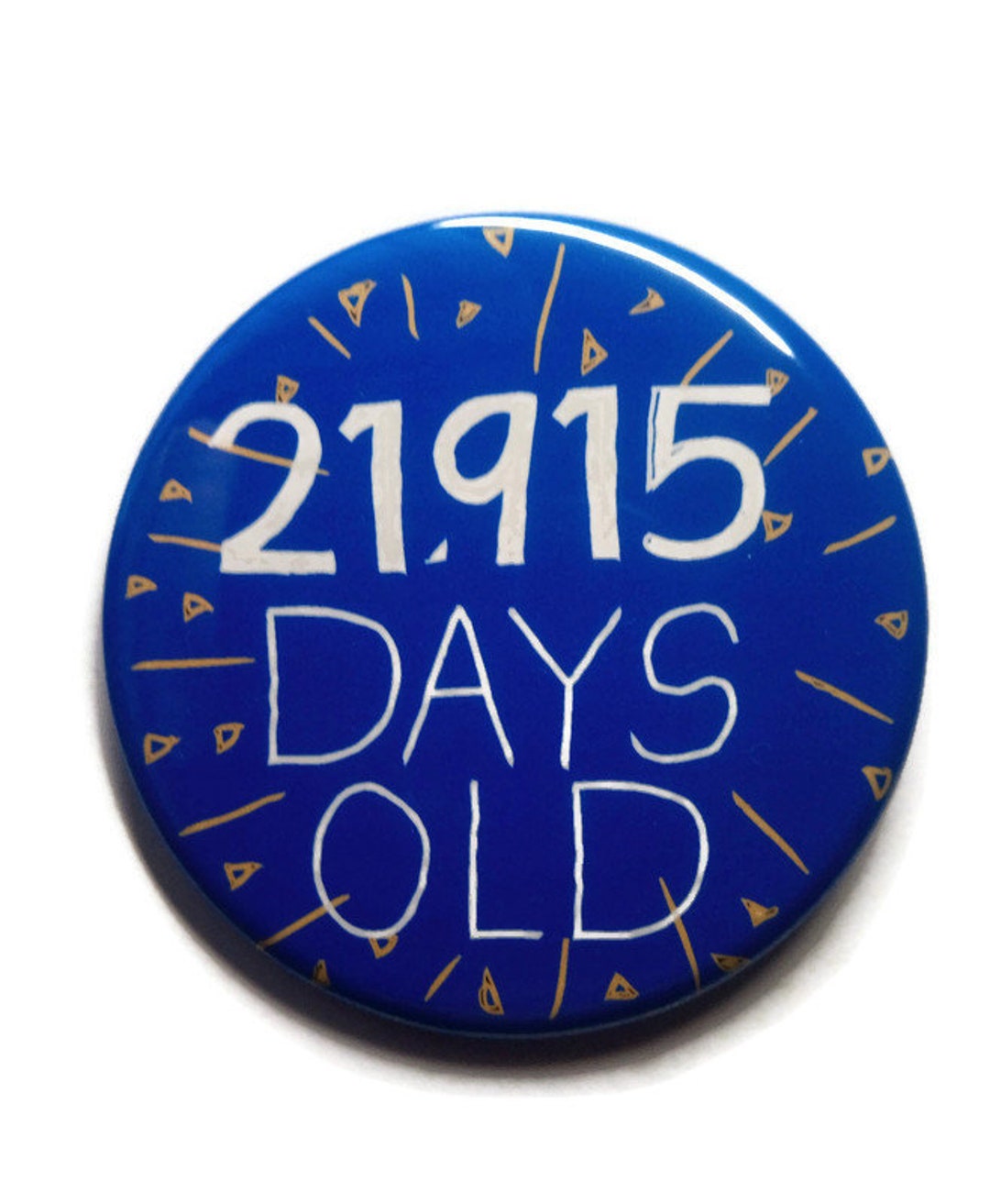 60th Birthday Badge Sixtieth Blue Number of Days Old - Etsy