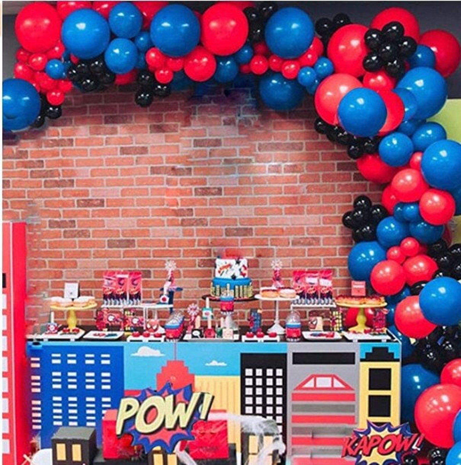 DIY 120 pieces Spiderman Balloon Garland Kids birthday party | Etsy