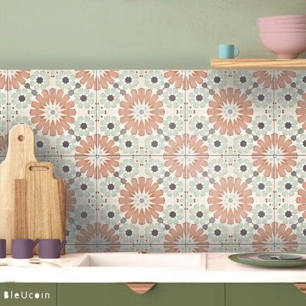 Kitchen and Bathroom Splashback Panel Removable Vinyl Wallpaper Boho ...