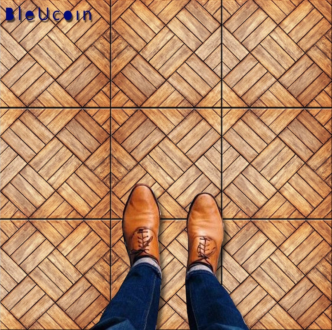 Parquet Peel & Stick Floor Tile Sticker I Removable Anti-slip Vinyl ...