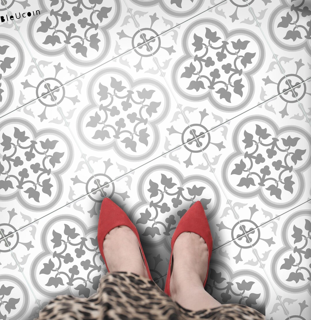 Faro Peel & Stick Floor Tile Sticker I Removable Anti-slip Vinyl Decals ...