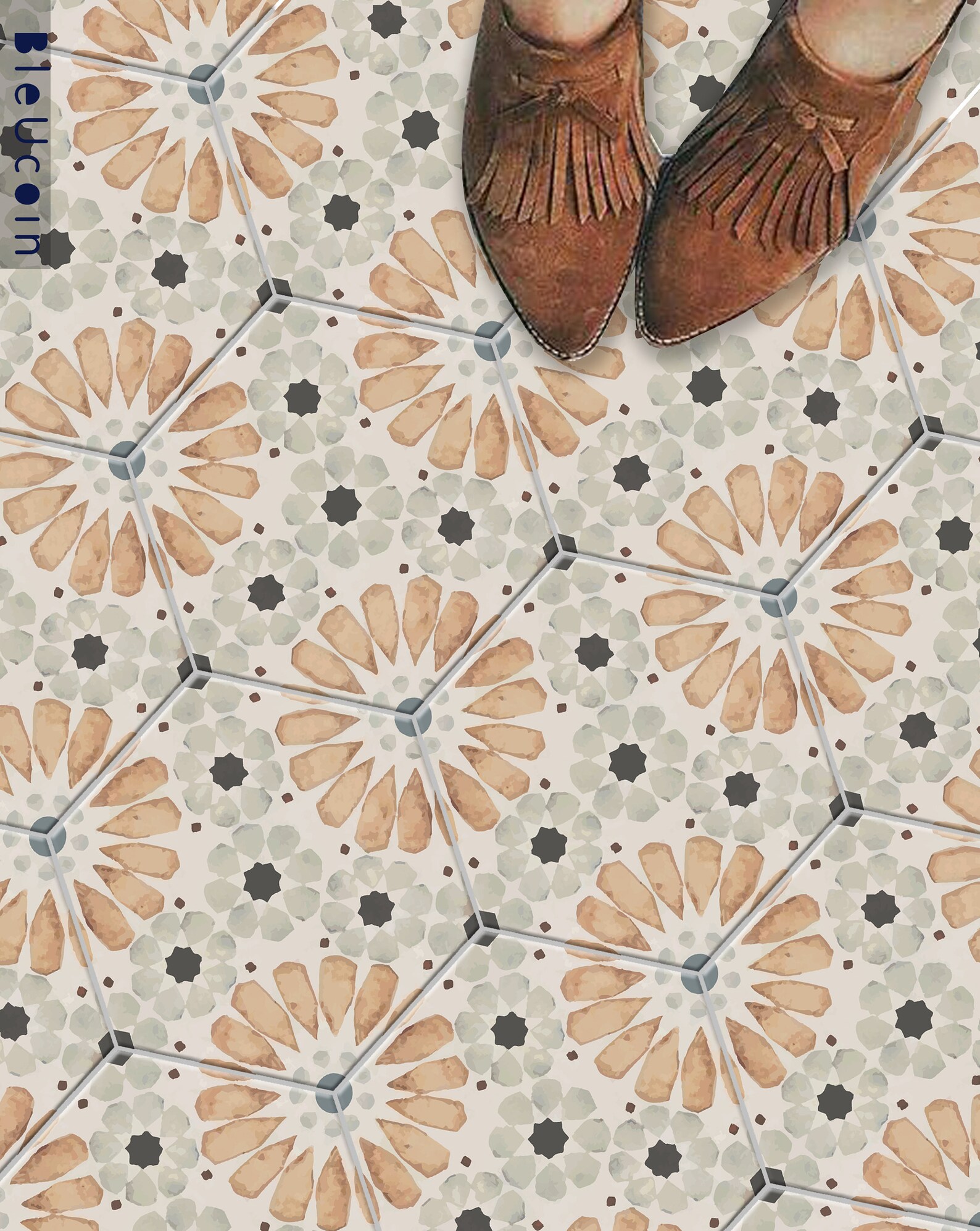 Ivora Earth Hexagon Tile Wall Stair Floor Self Adhesive Vinyl - Etsy