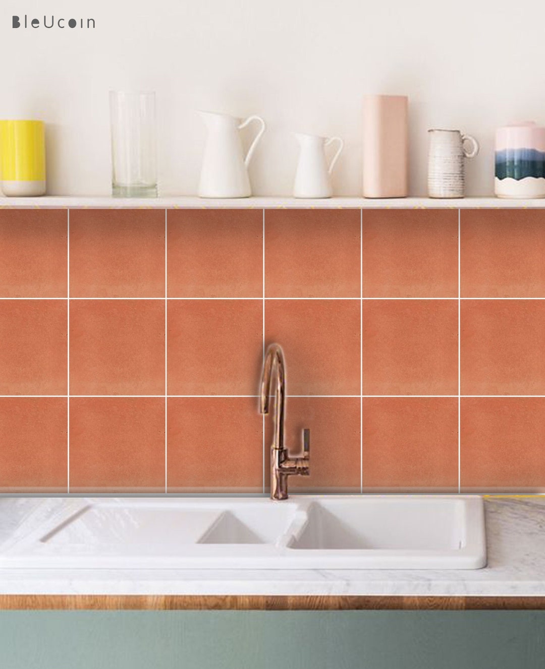 Ginger Peel and Stick Tile Decal, Kitchen Bathroom Wall Tile Vinyl ...