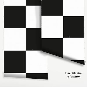 Black & White Checker Vinyl Floor Tile Sticker Floor Decals-removable ...