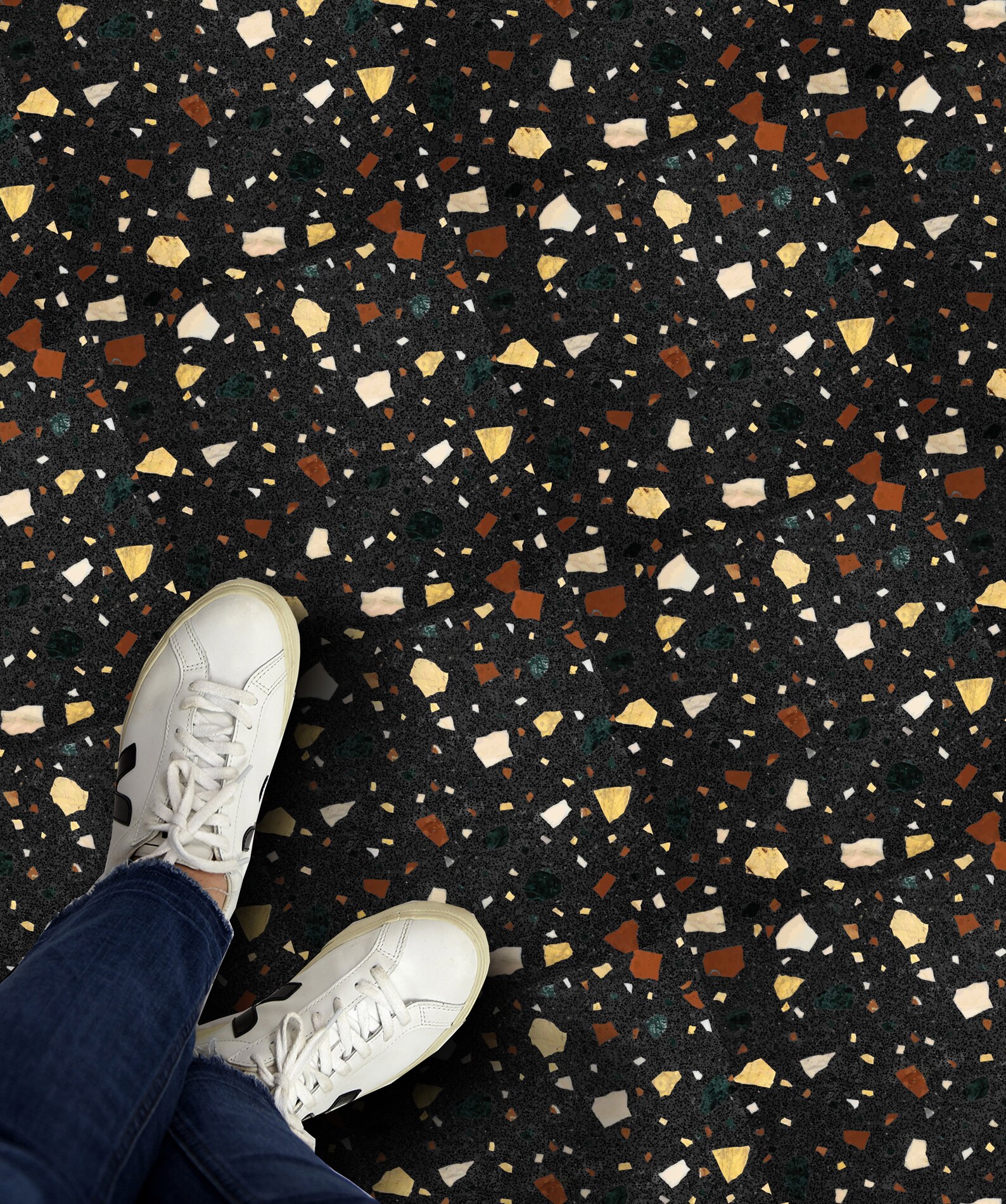 Taipei Terrazzo Peel and Stick Tile Stickers Kitchen Bathroom ...