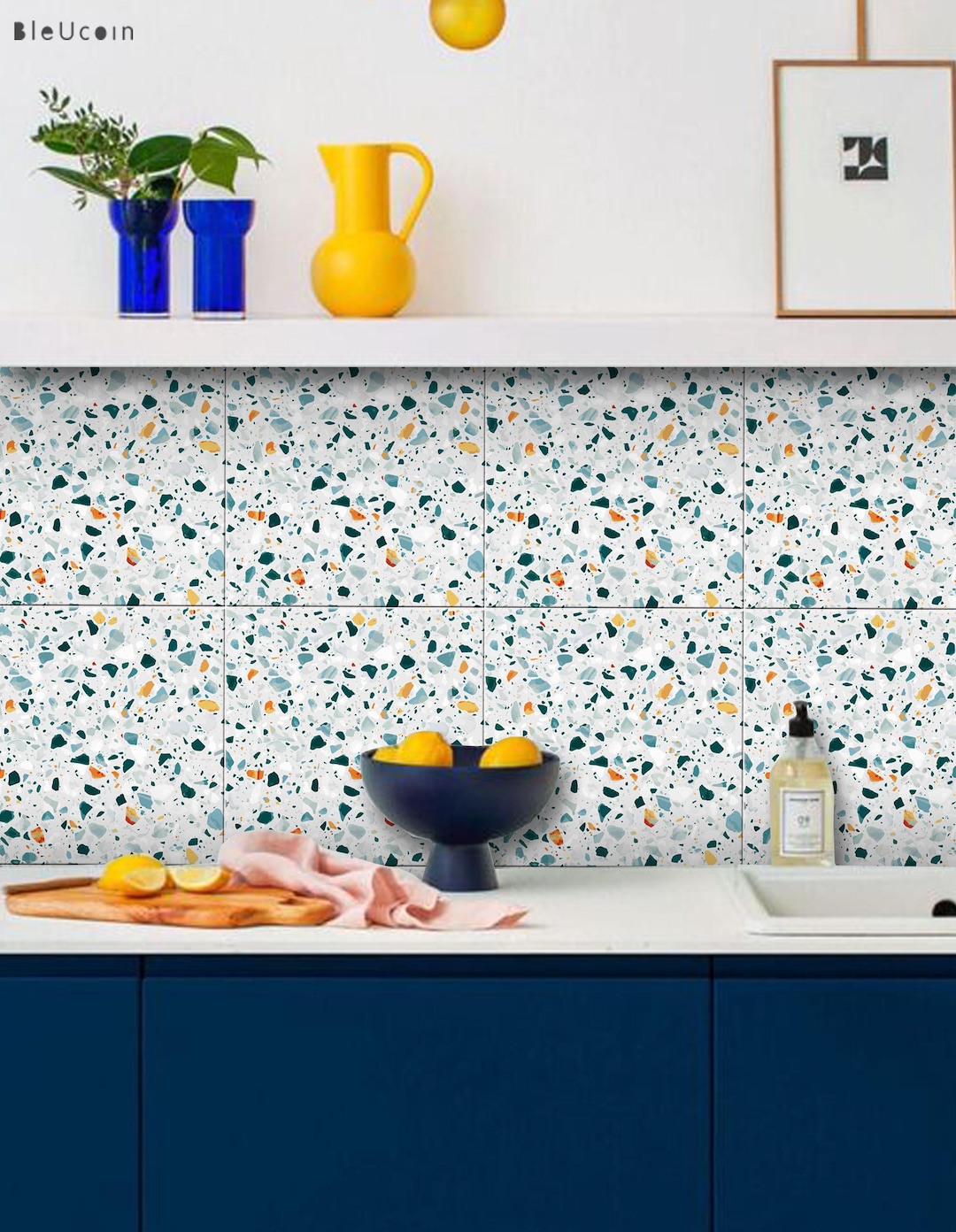 Terrazzo Tile Wall Stair Floor Self Adhesive Vinyl Stickers, Kitchen ...