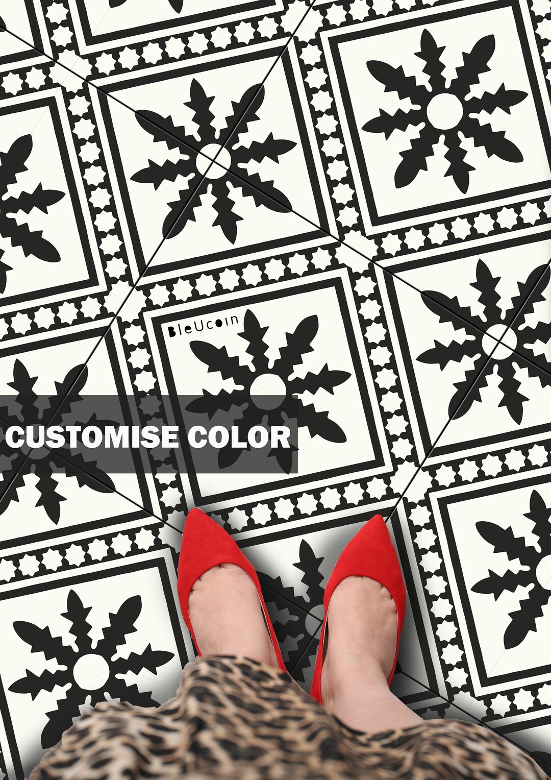 Florence Vinyl Floor Tile Stickers Floor Decals removable ...