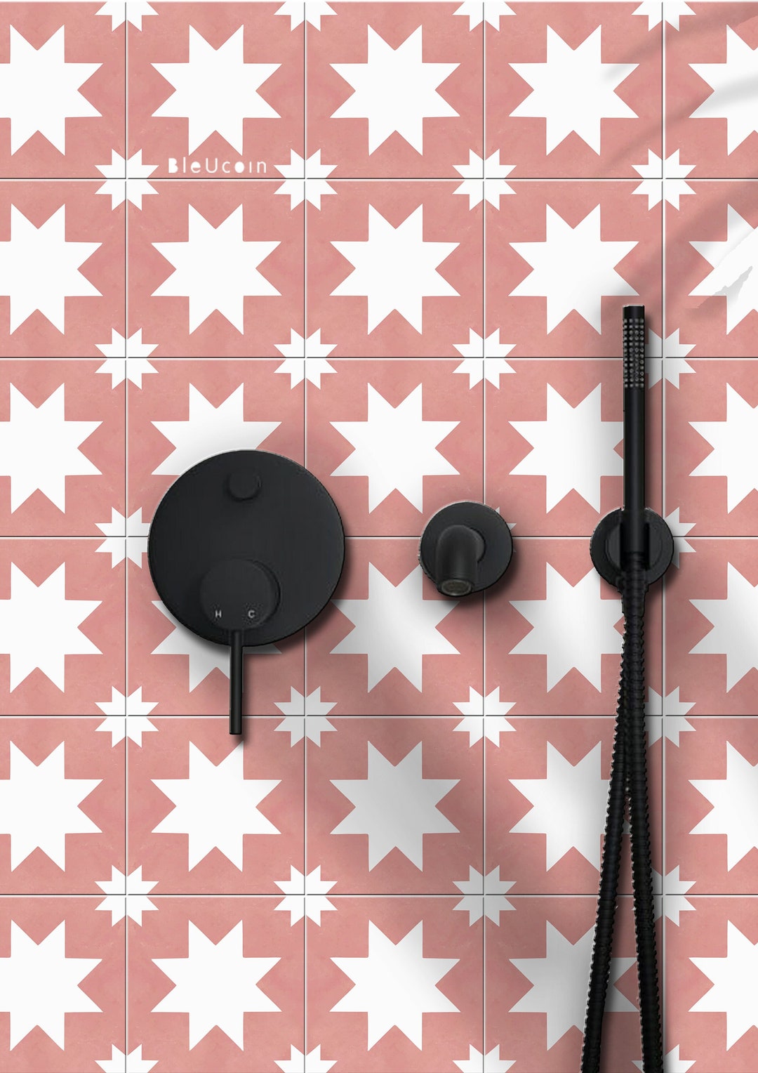 Carson Flamingo Peel and Stick Tile Floor Decals for Kitchen Bathroom ...