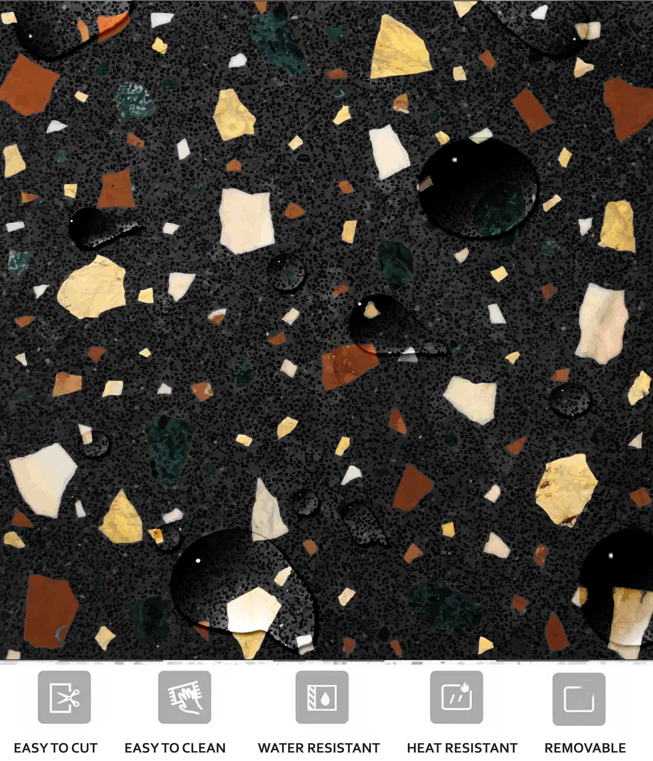 Taipei Terrazzo Peel and Stick Tile Stickers Kitchen Bathroom ...