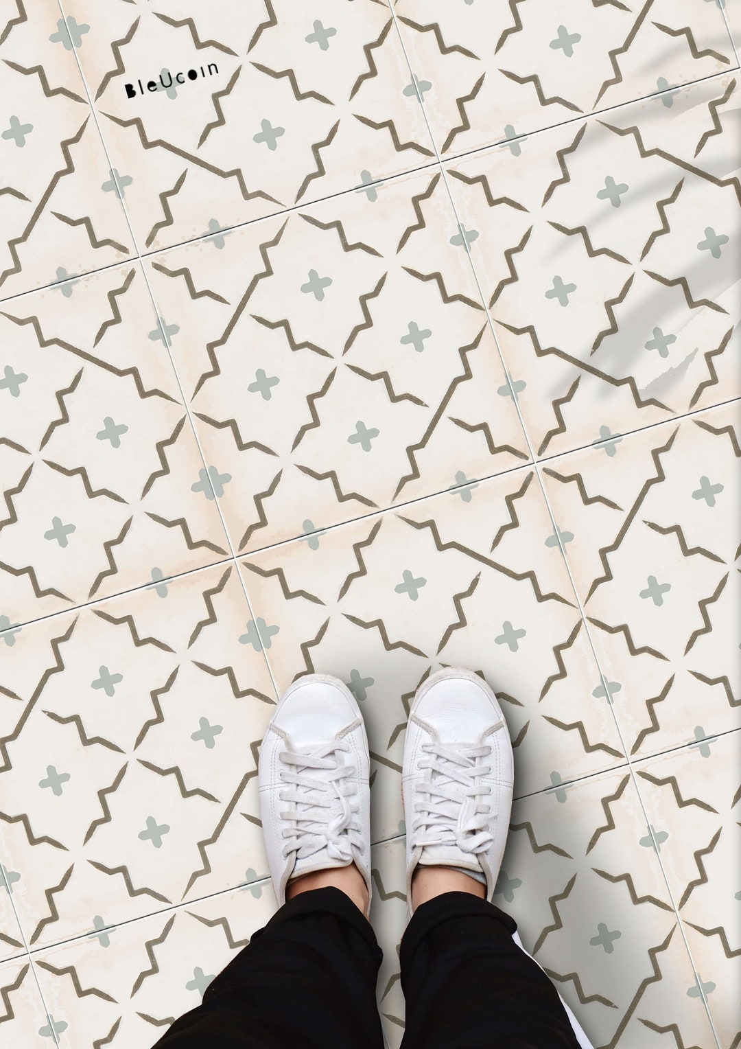 Cannes Peel & Stick Floor Tile Sticker I Removable Anti-slip Vinyl ...